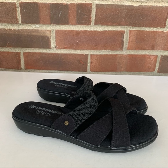 Grasshoppers | Shoes | Grasshoppers Womens Finley Black Fabric Slide ...